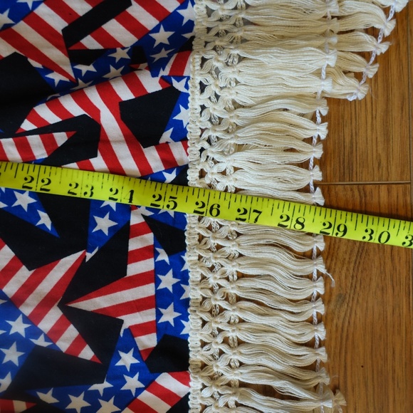Lida Collection | Tops | Patriotic Us Flag Stars Kimono Vest Fringe ...